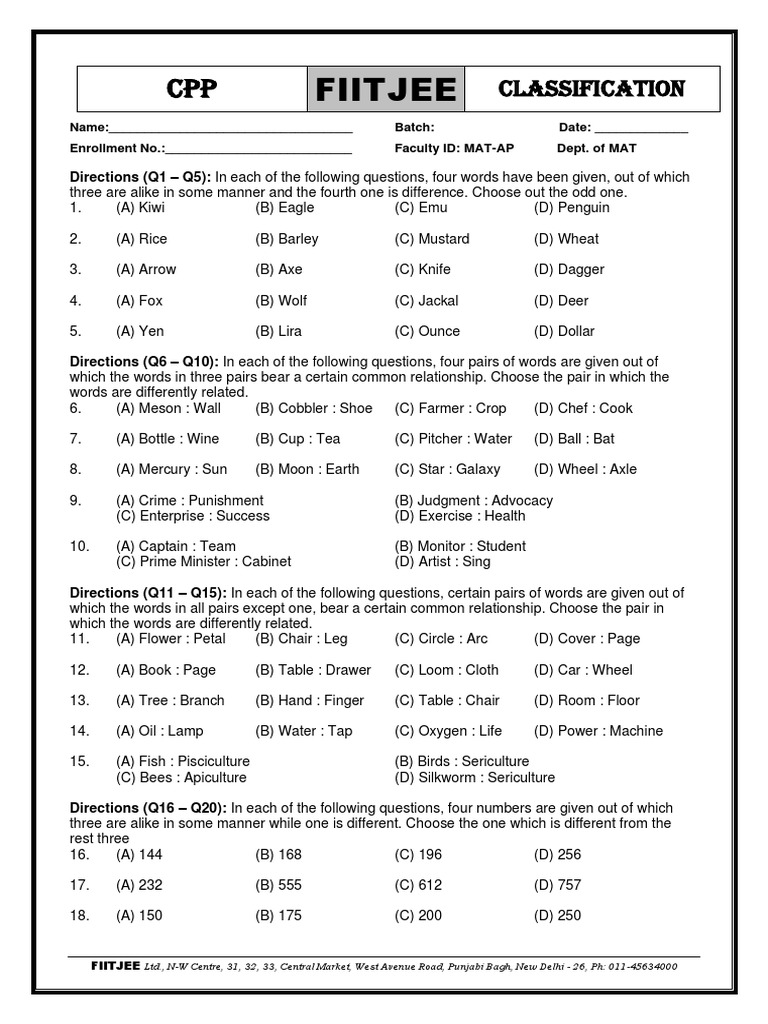 Classification Mat-Ap 21.04.2017 | PDF