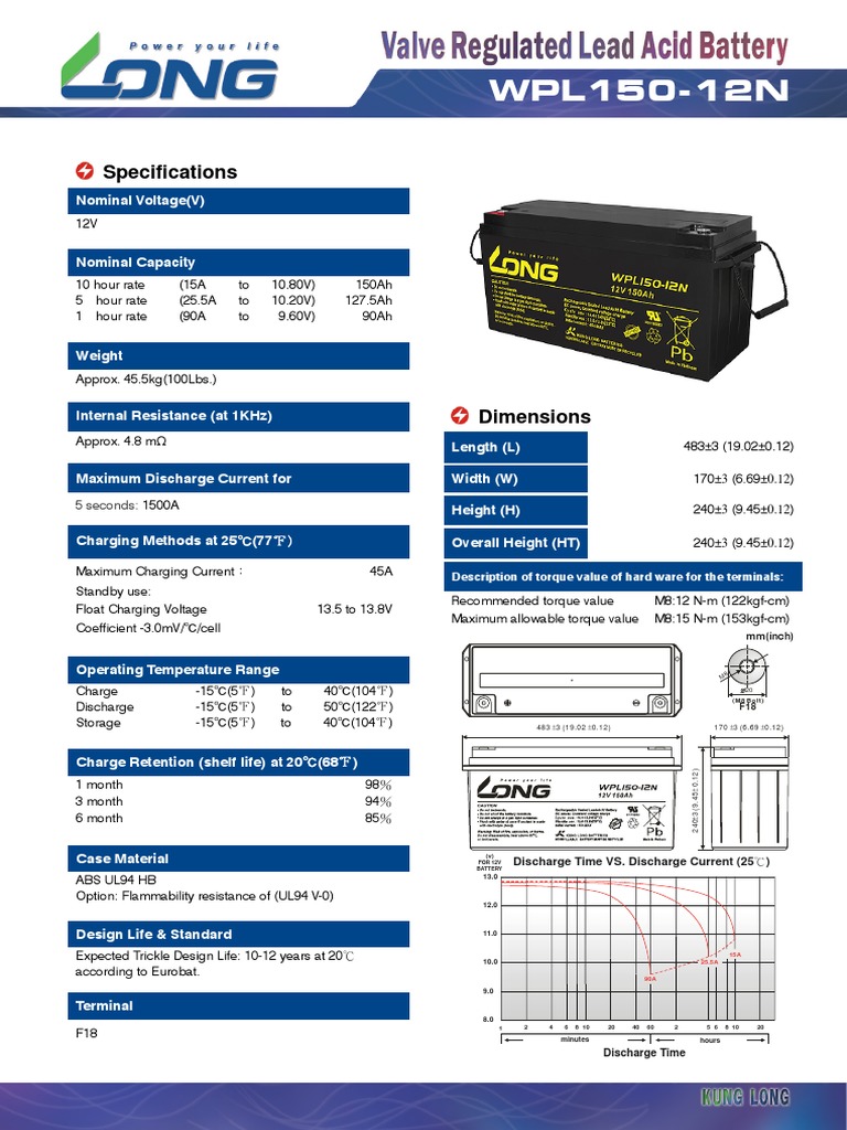 150ah - WPL150-12N | PDF | Electricity | Electrical Engineering