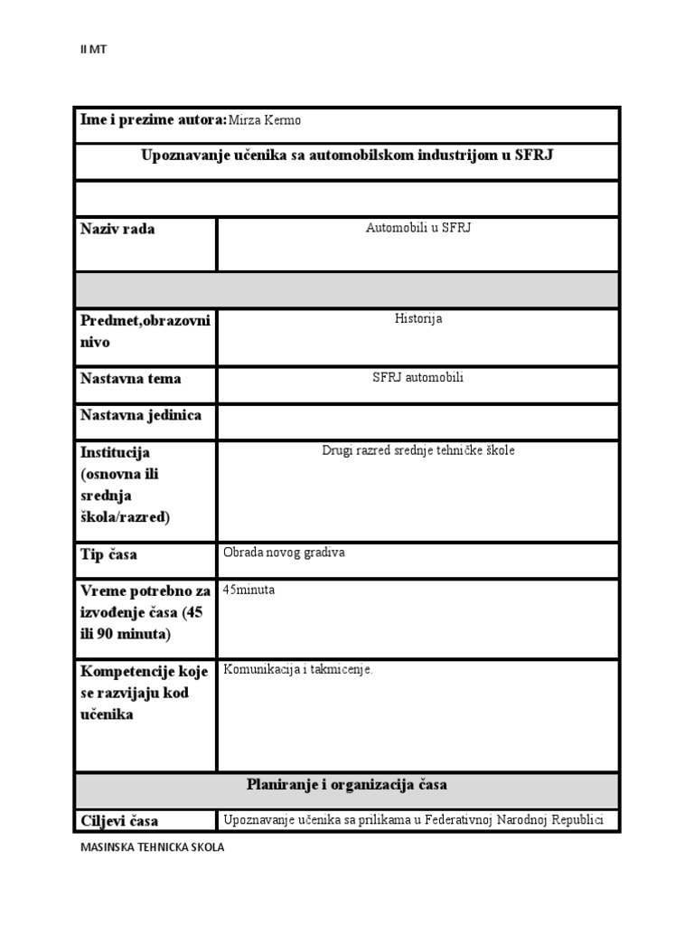 Mirza Kermo: Ii MT | PDF