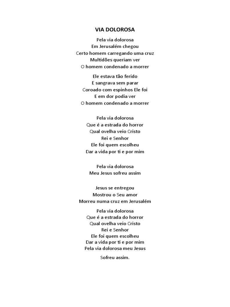 Letra Via Dolorosa | PDF | Poesia