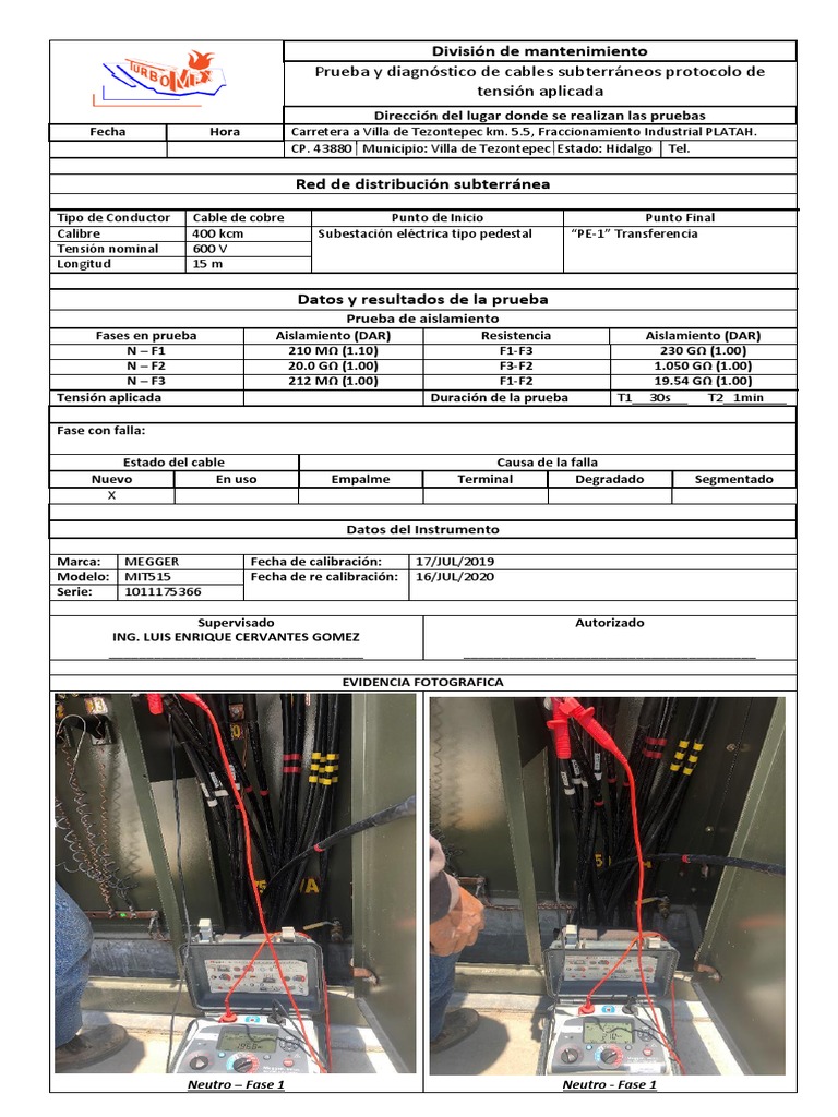 Pruebas de Aislamiento | Descargar gratis PDF | Aislador (Electricidad) | Ingenieria Eléctrica