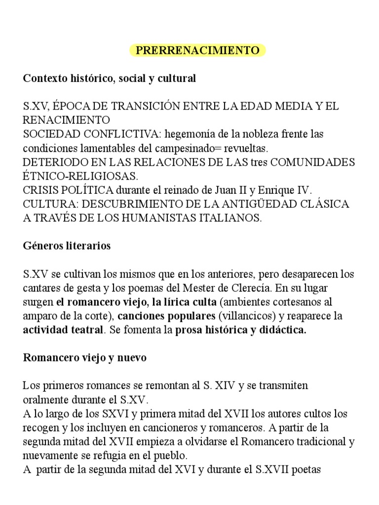 Prerrenacimiento T10 | PDF | Novelas | Literatura en español