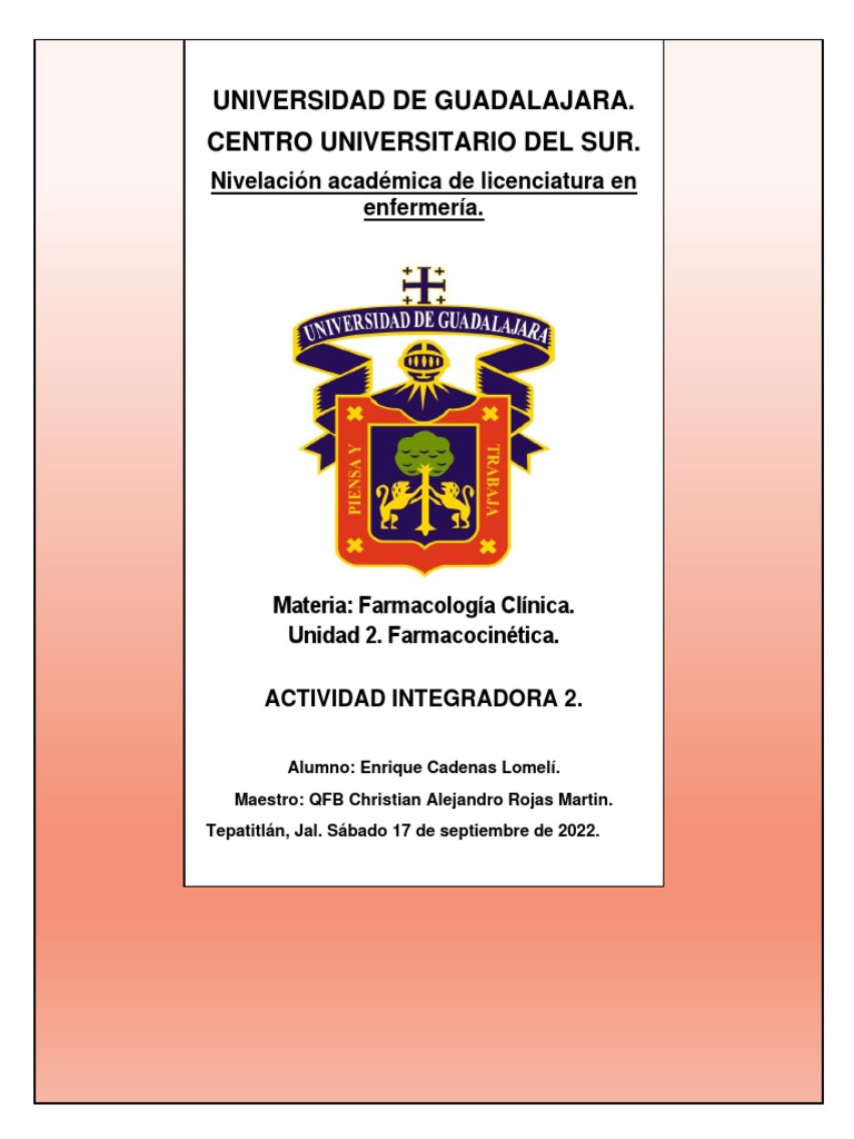 Actividad Integradora 2 - Enrique Cadenas Lomeli | PDF | Medicamentos ...