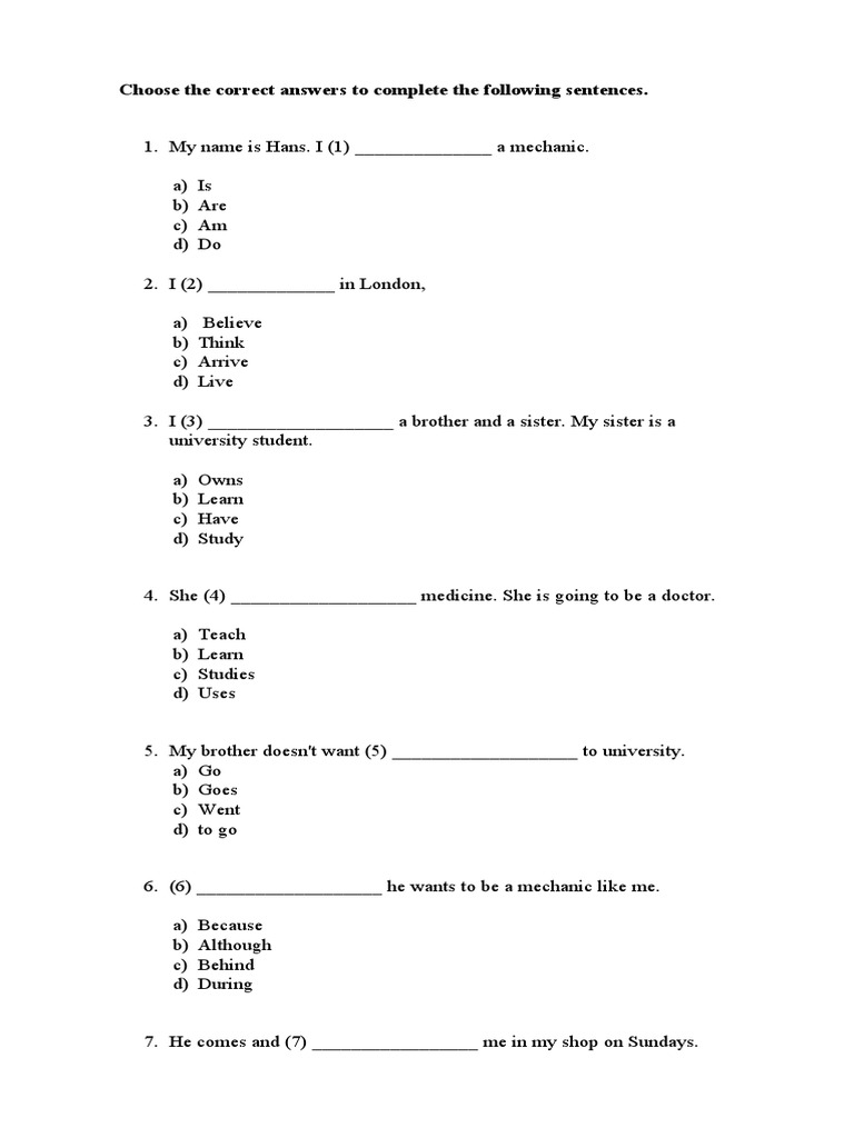 Class 1 - Reading Comprehension | PDF