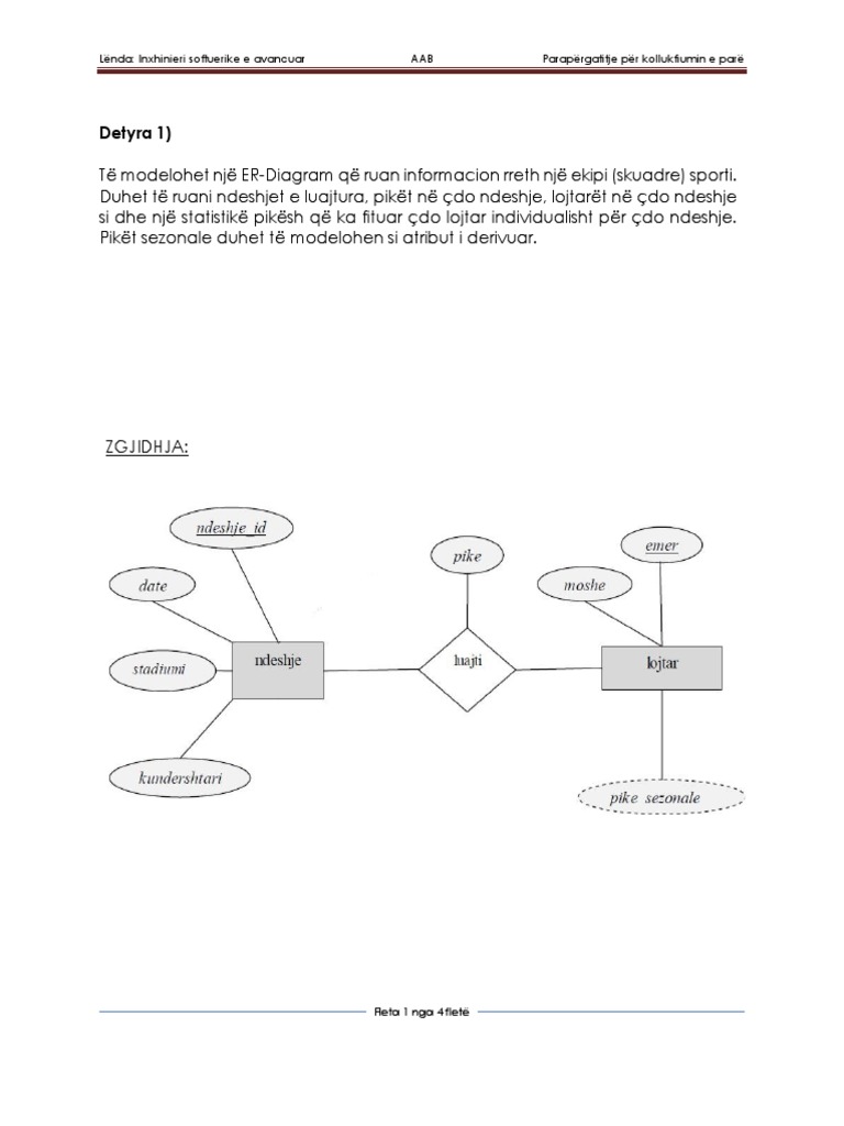 Detyra 1) : Lënda: Inxhinieri Softuerike e Avancuar AAB Parapërgatitje Për Kollukfiumin e Parë | PDF