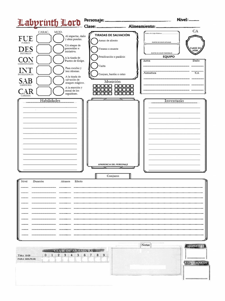 Hoja Labyrinth Lord | PDF