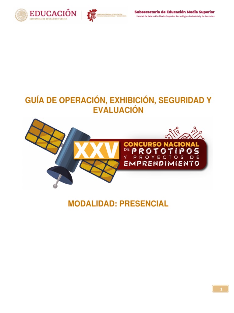 Guía XXV Concurso Nacional de Prototipos y Proyectos de Emprendimiento ...