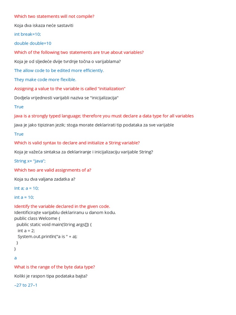 Quiz 3 1 Pdf Variable Computer Science Integer Computer Science 