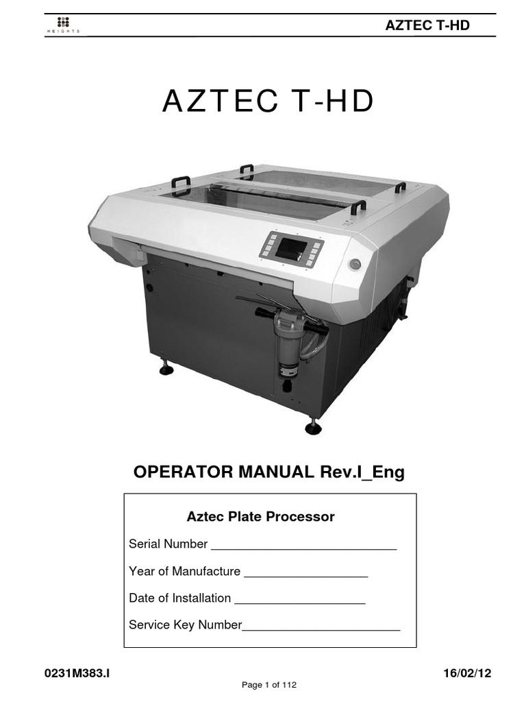 Manual - Aztec THD | PDF | Pump | Safety