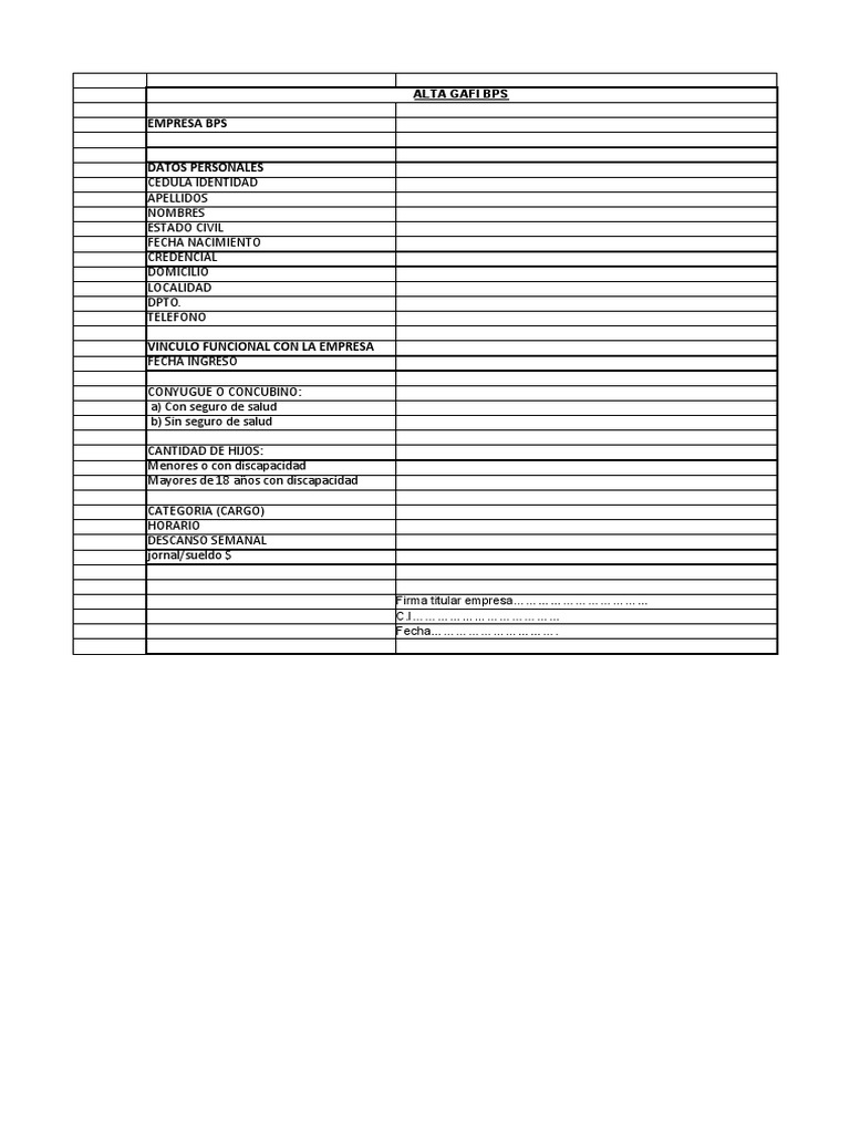 Ficha Datos de Empleados | PDF