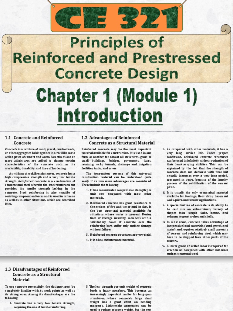 CE 321 Chapter 1 Express For PDF | Download Free PDF | Concrete | Reinforced Concrete