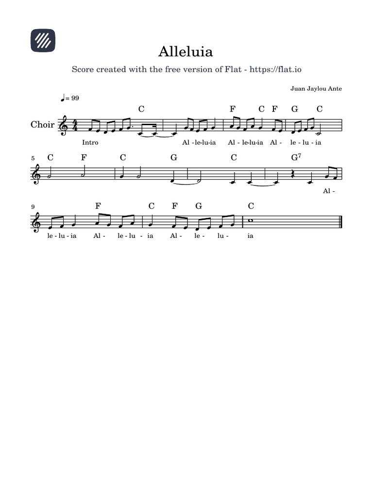 Flat score for "Alleluia | PDF