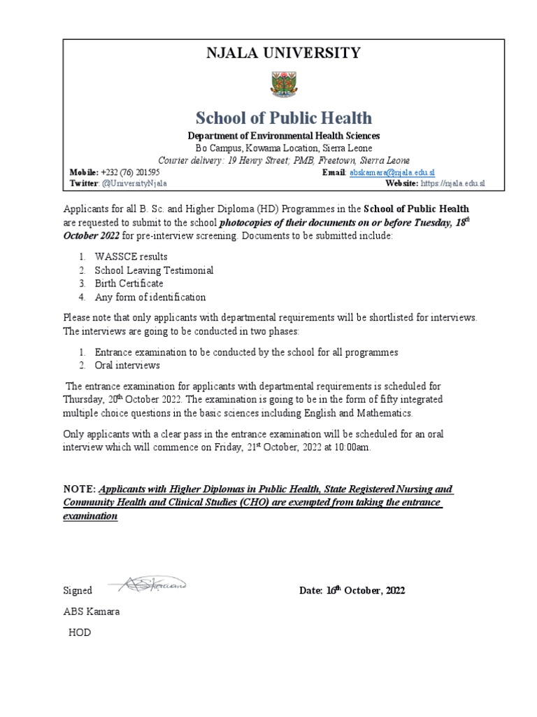 Public Health Program Application Process | PDF | Science | Health Sciences