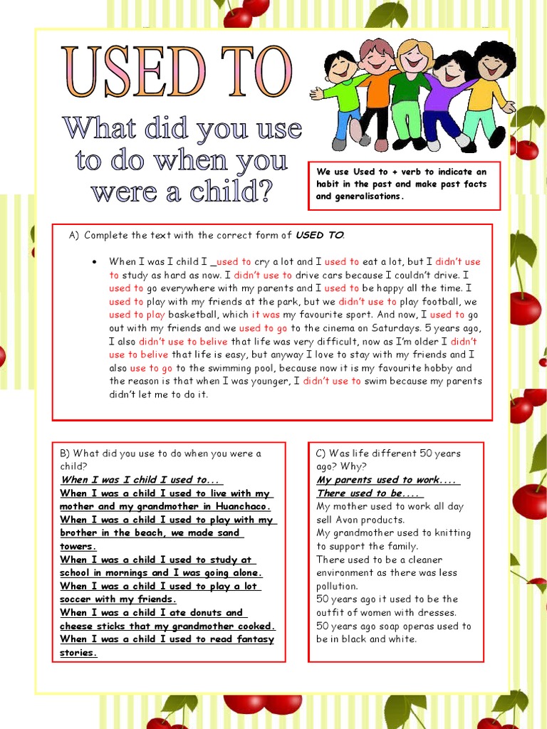 Used to -Worksheet | PDF