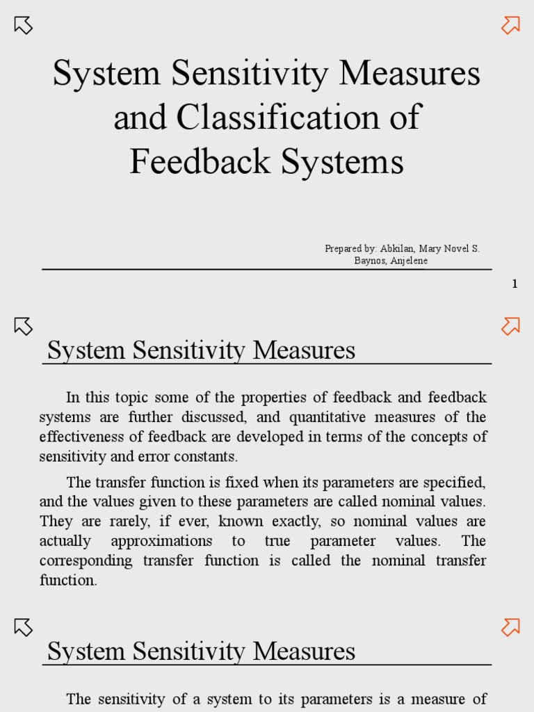 System Sensitivity Measures | PDF | Feedback | Function (Mathematics)