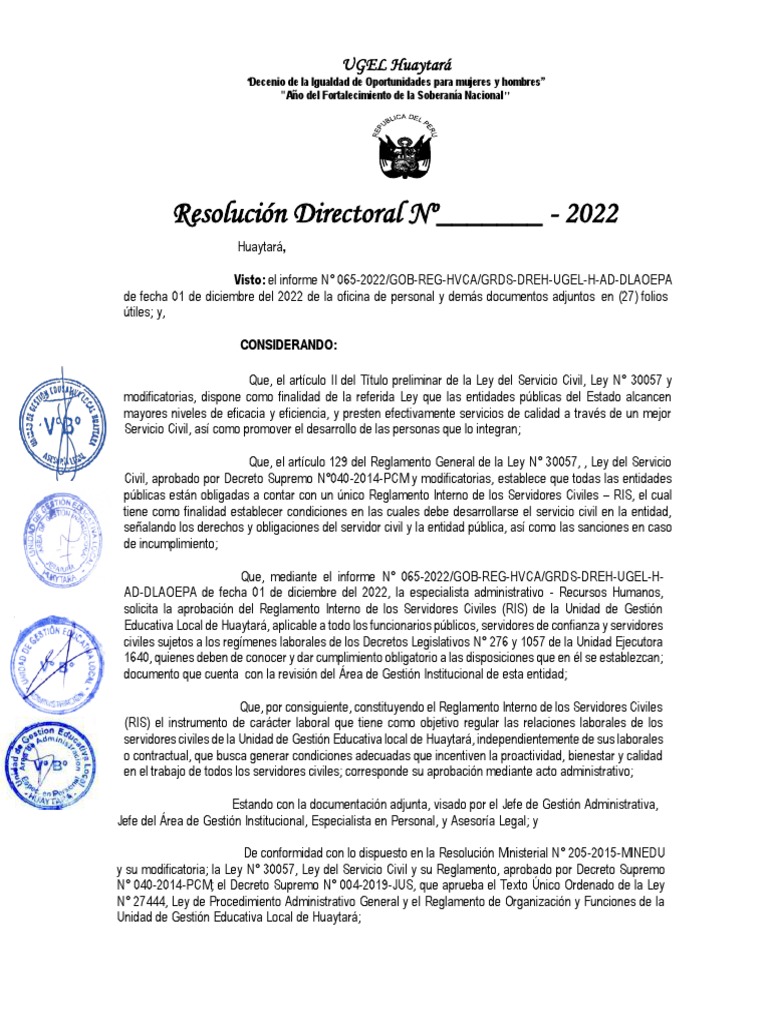 1155 Py Aprobacion Ris 2022 | PDF | Regulación | Gobierno