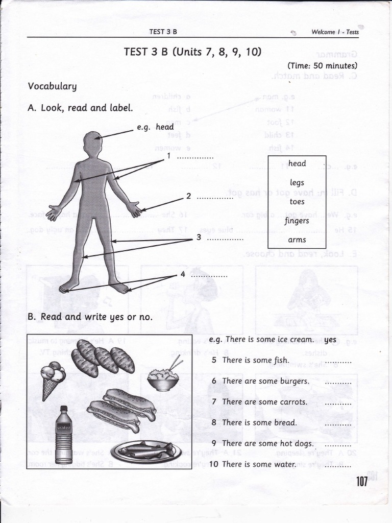 Welcome 1 Test 3 A and B | PDF