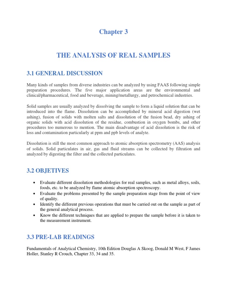 Chapter 3 THE ANALYSIS OF REAL SAMPLES | PDF