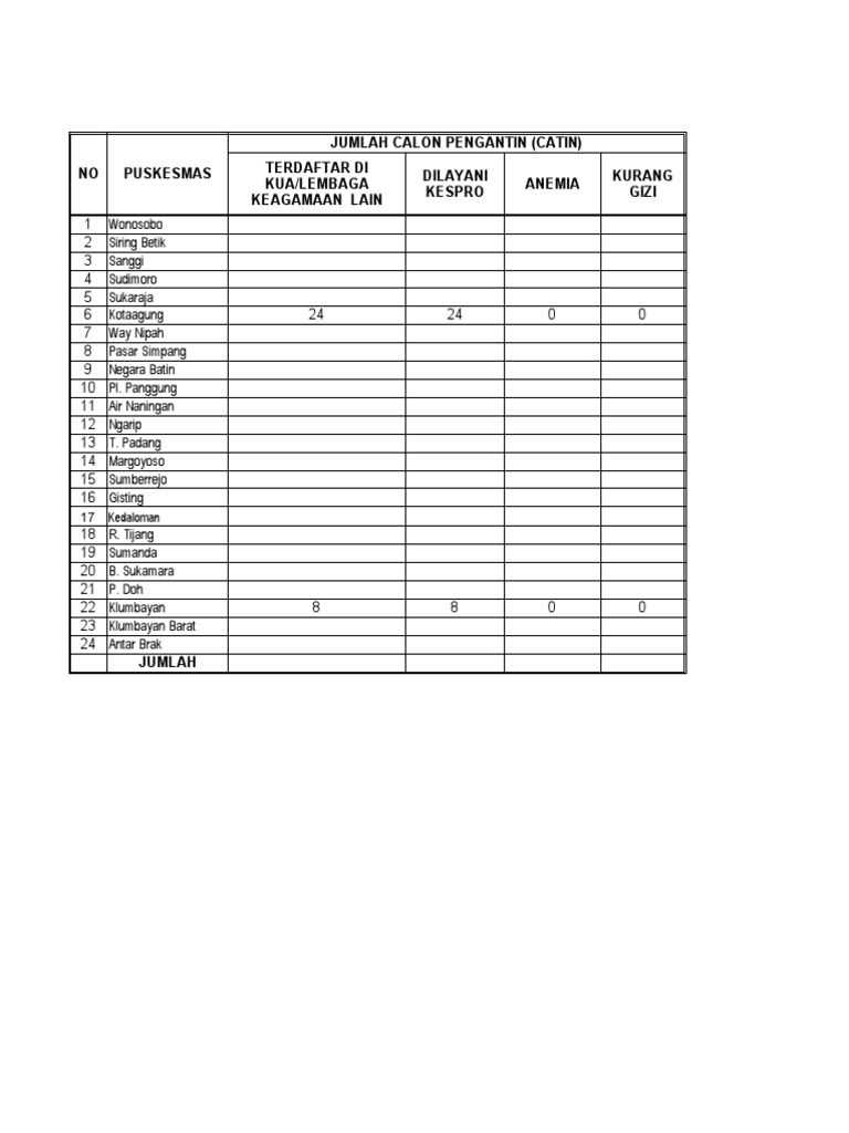 Lap Catin Puskesmas 2022 | PDF