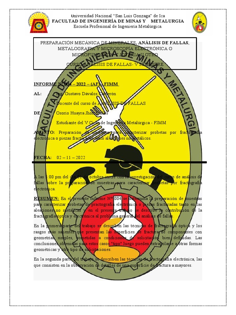 Trabajo de Investigacion #001 | PDF | Fatiga (material) | Microscópio ...