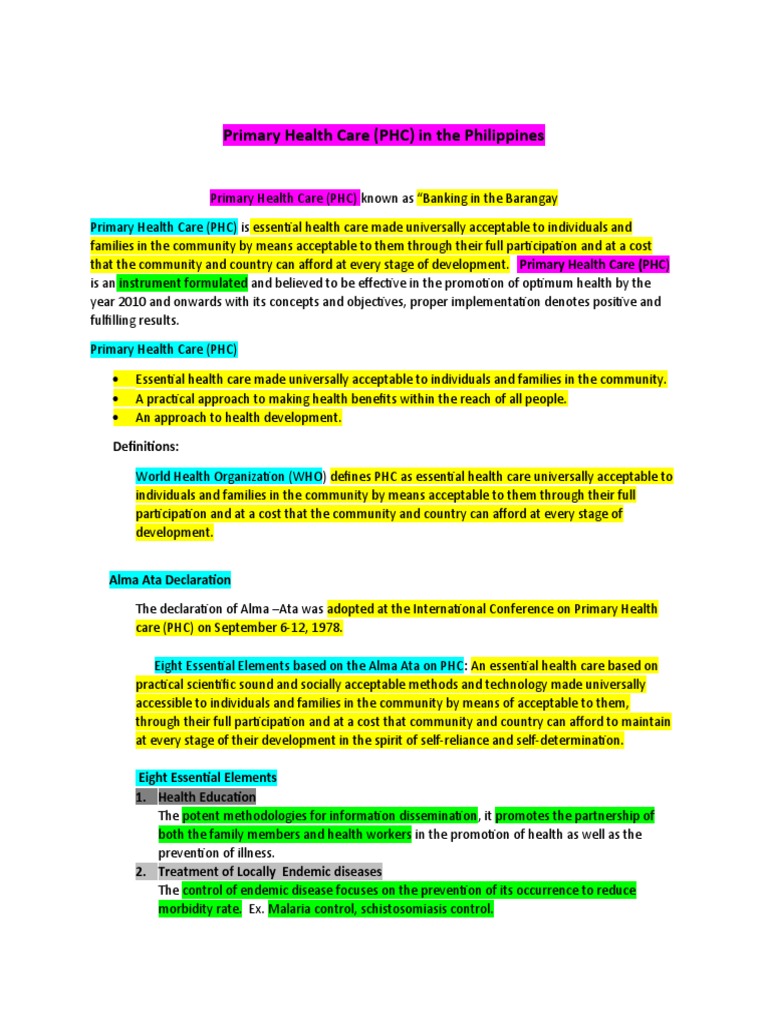 Primary Health Care 1 | PDF | Public Services | Social Programs