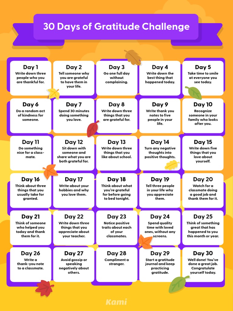 30 Day Gratitude Challenge | PDF | Gratitude
