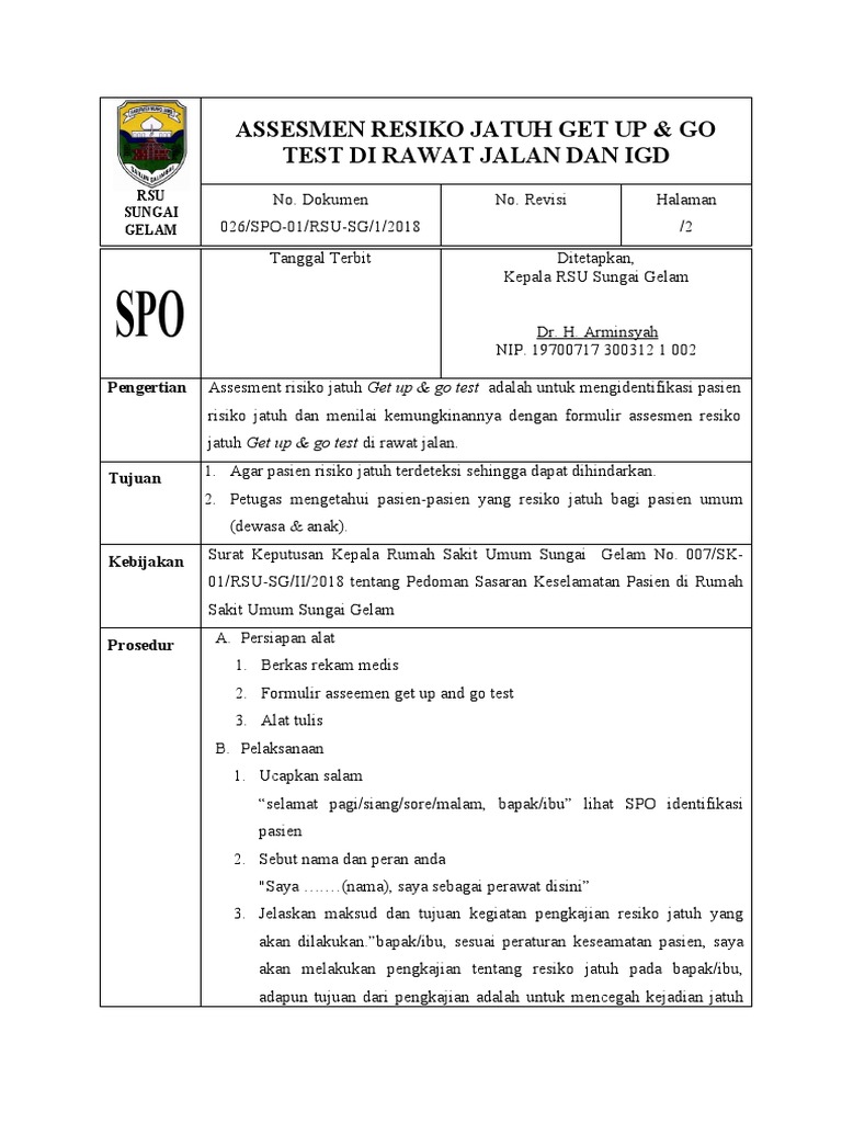 Spo Time Up & Go | PDF