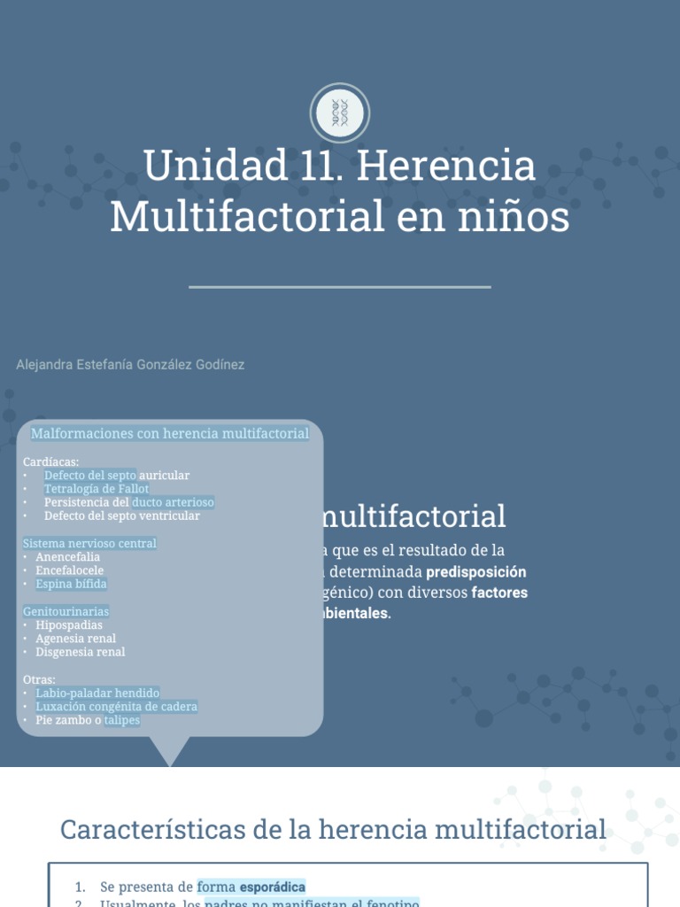 Unidad 11. Herencia Multifactorial Niños | PDF | Genética | Especialidades Medicas