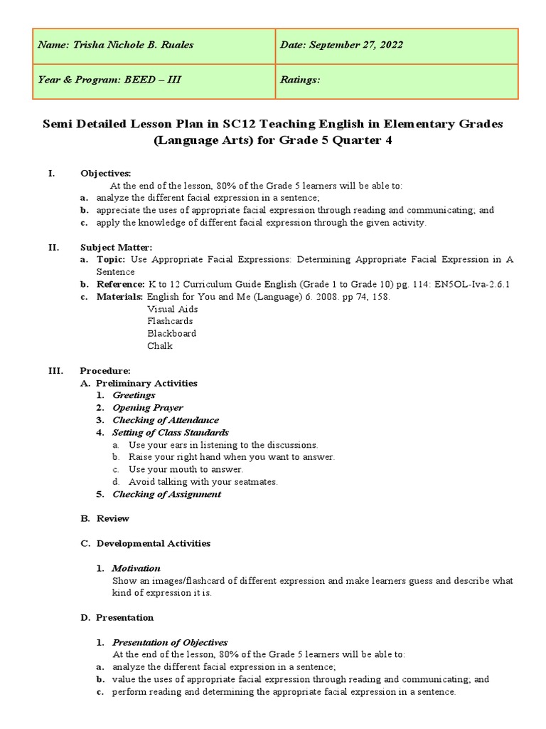 SDLP SC12.1 | PDF | Facial Expression | Emotions