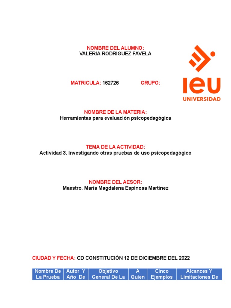 Actividad 3. Otras Pruebas Psicologicas | Descargar gratis PDF ... Actividad 3. Otras Pruebas Psicologicas | Descargar gratis PDF ...