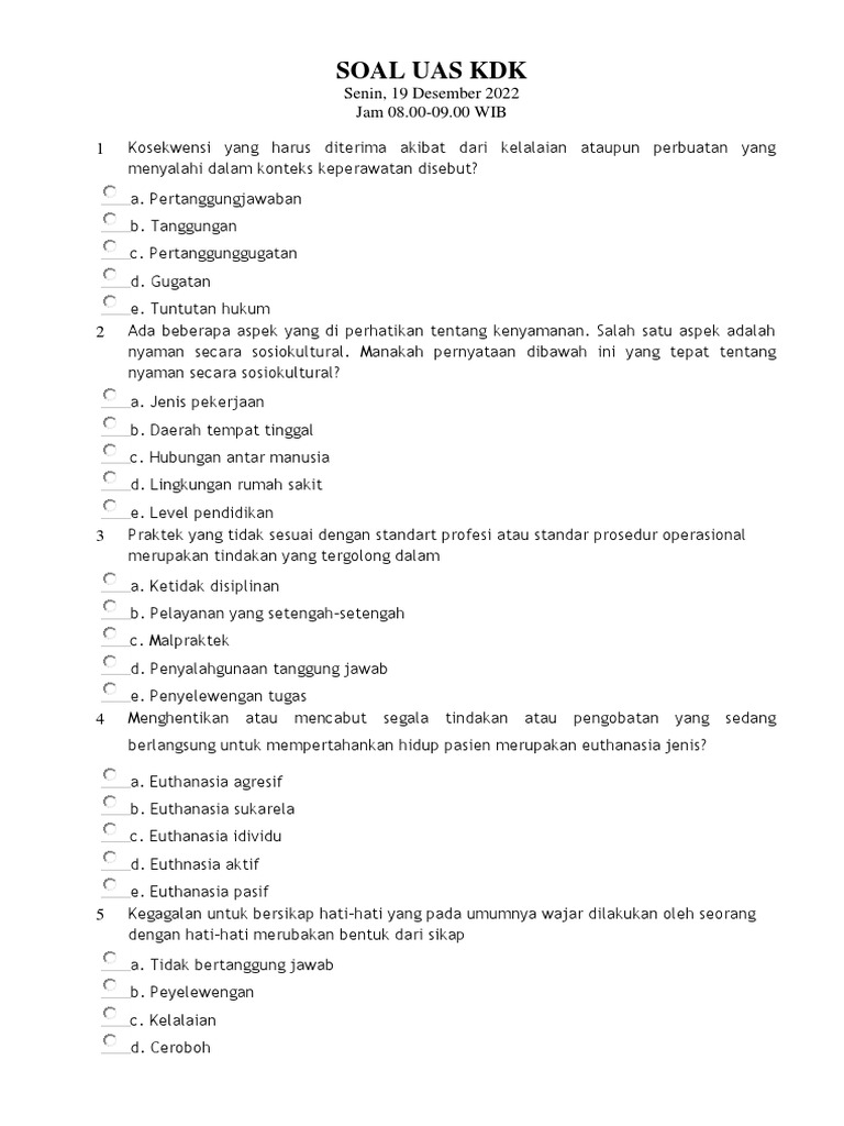 Soal Uas KDK | PDF