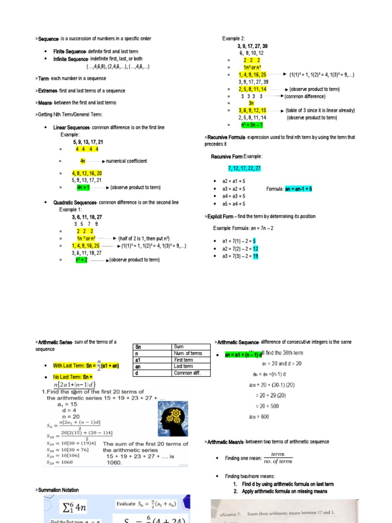 Math Reviewer | Download Free PDF | Sequence | Number Theory