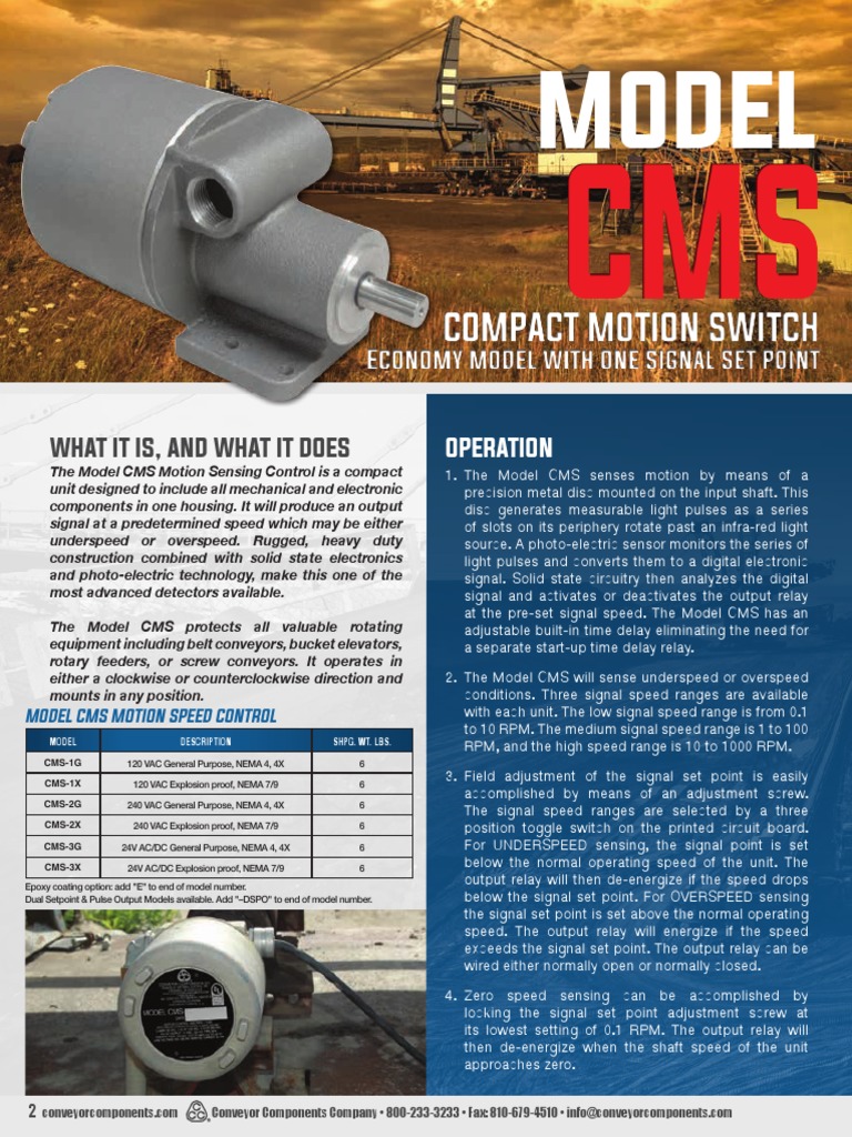 Model: Compact Motion Switch Compact Motion Switch | PDF | Relay | Switch