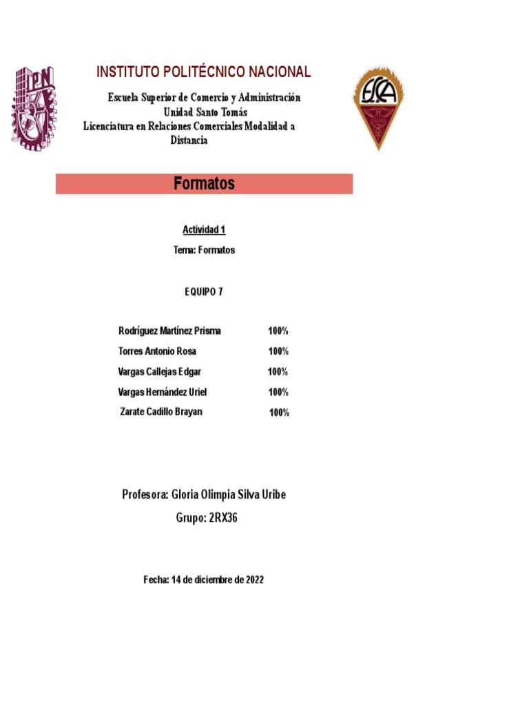 Equipo7 Formatos | PDF