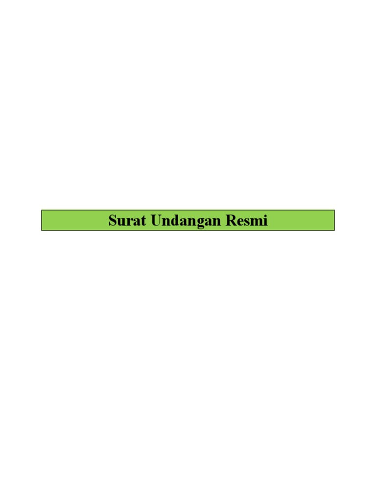 Format Surat Undangan Resmi | PDF
