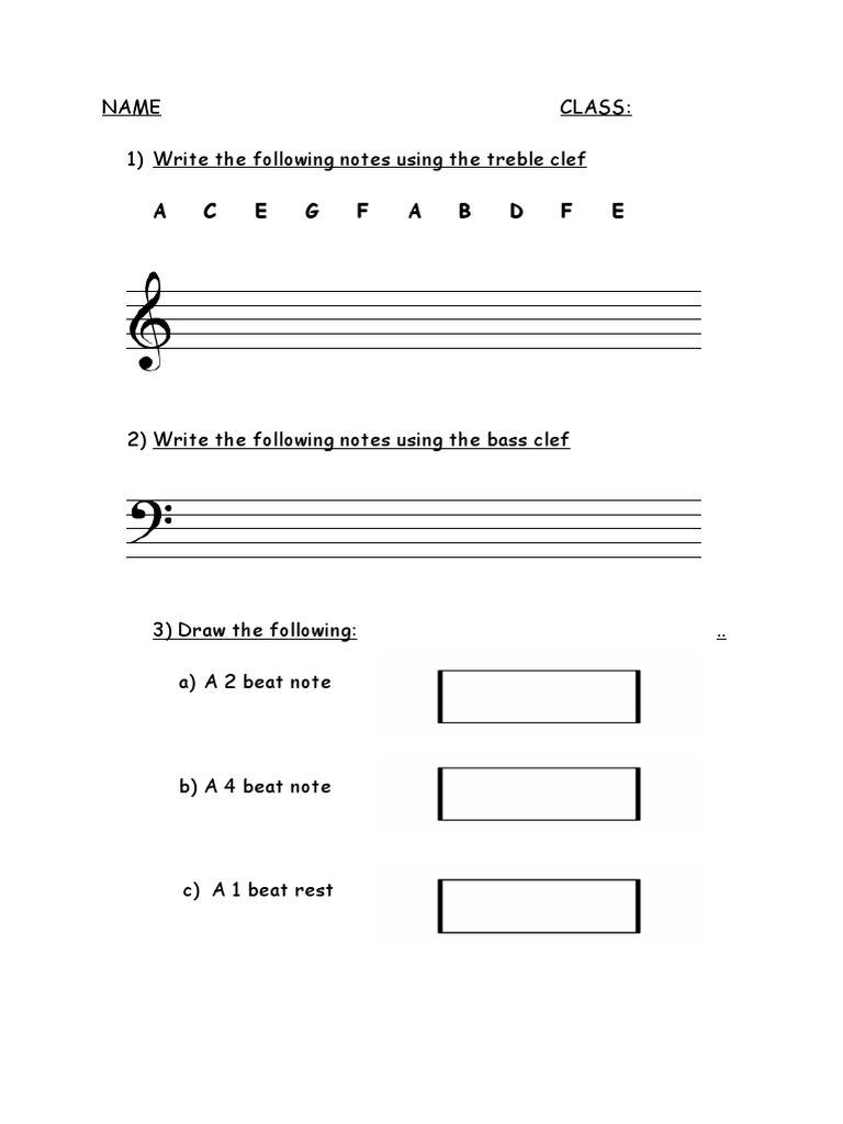 Music Notation Practice Exercises | PDF