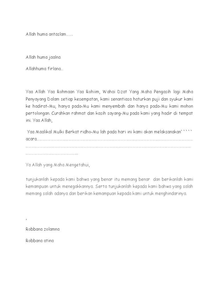 Teks Doa Pelantikan TP PKK | PDF