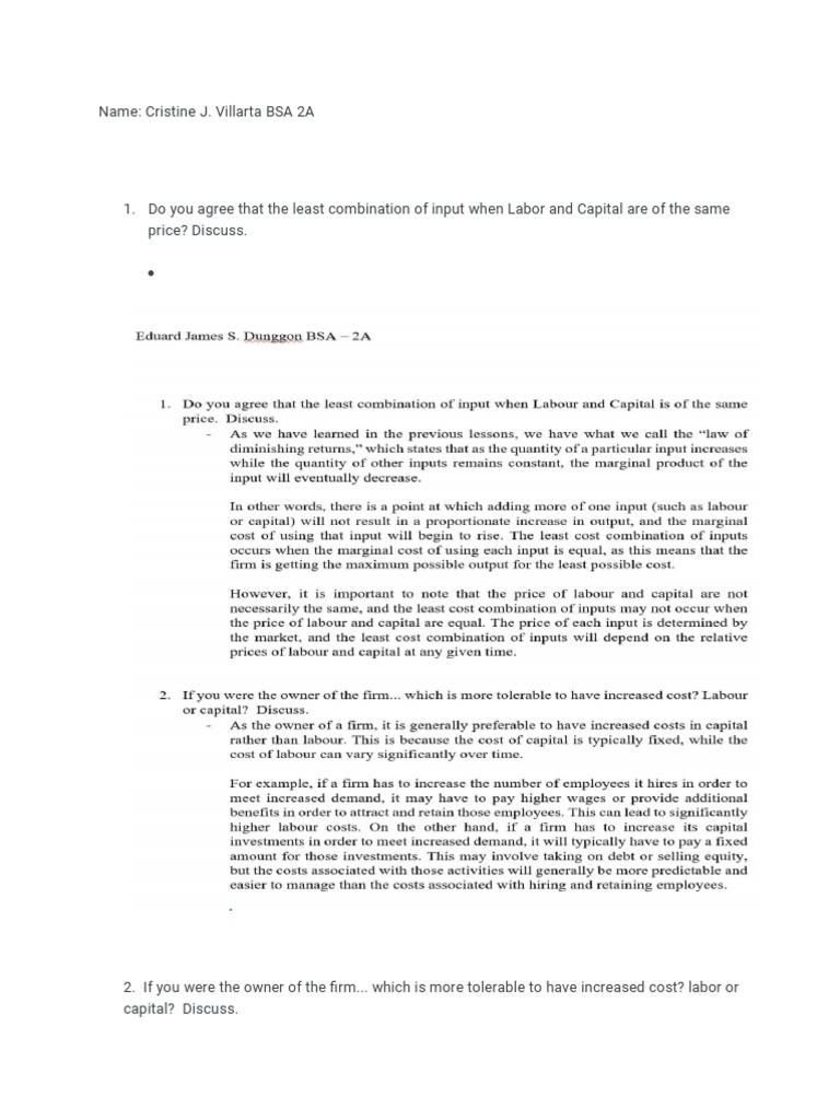 Labor vs. Capital Cost Analysis | PDF