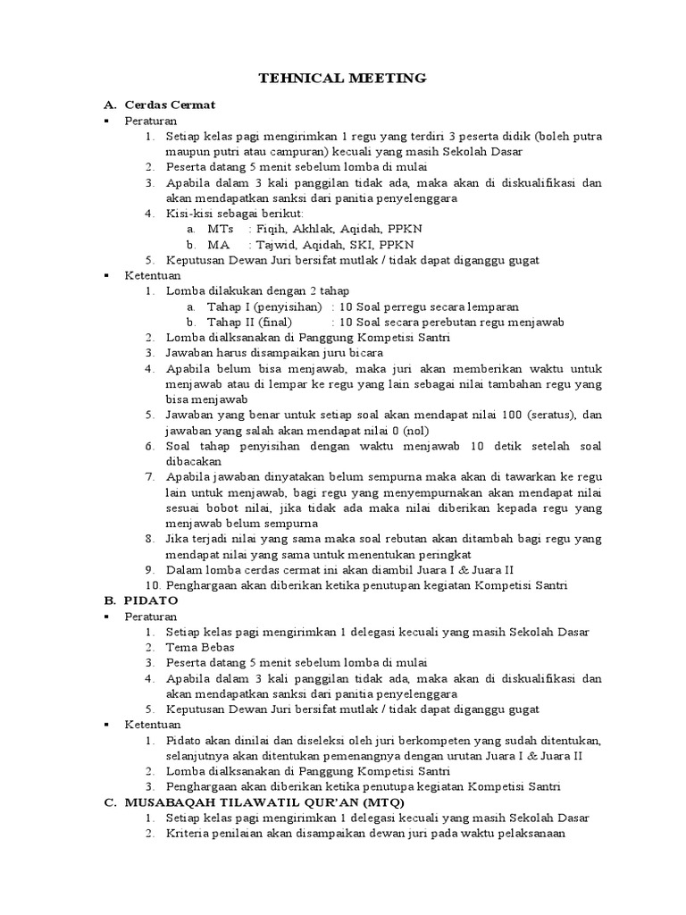 Tehnical Meeting | PDF