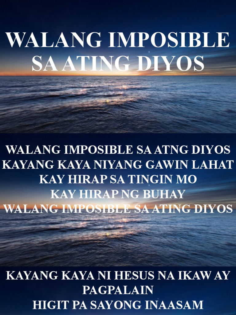 Walang Imposible Sa Ating Diyos+Sukduklang Biyaya | PDF