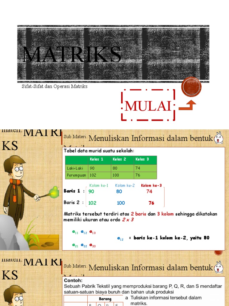 Sifat-Sifat Dan Operasi Pada Matriks | PDF