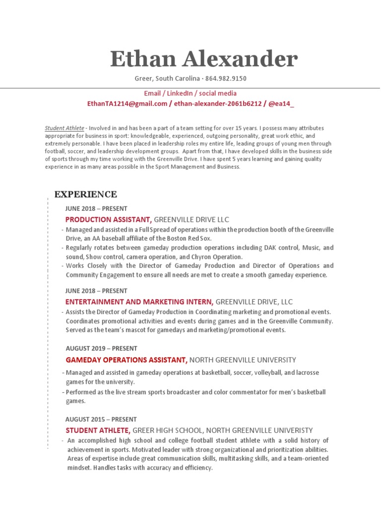 Ethan Alexander Resume | PDF | Communication