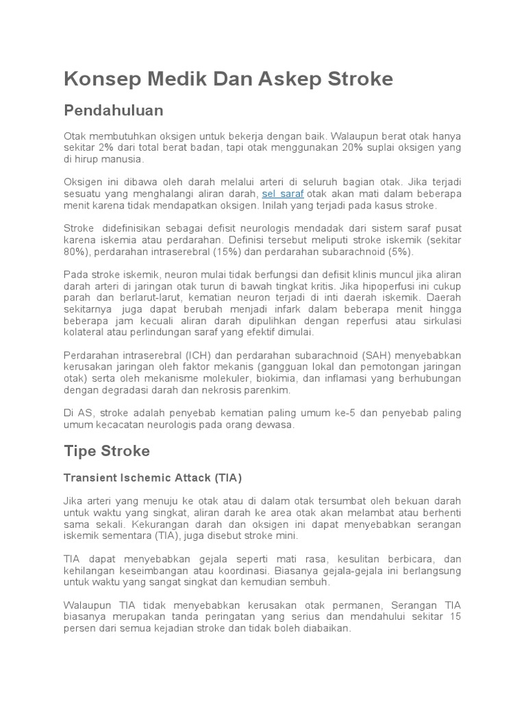 Konsep Medik Dan Askep Stroke | PDF