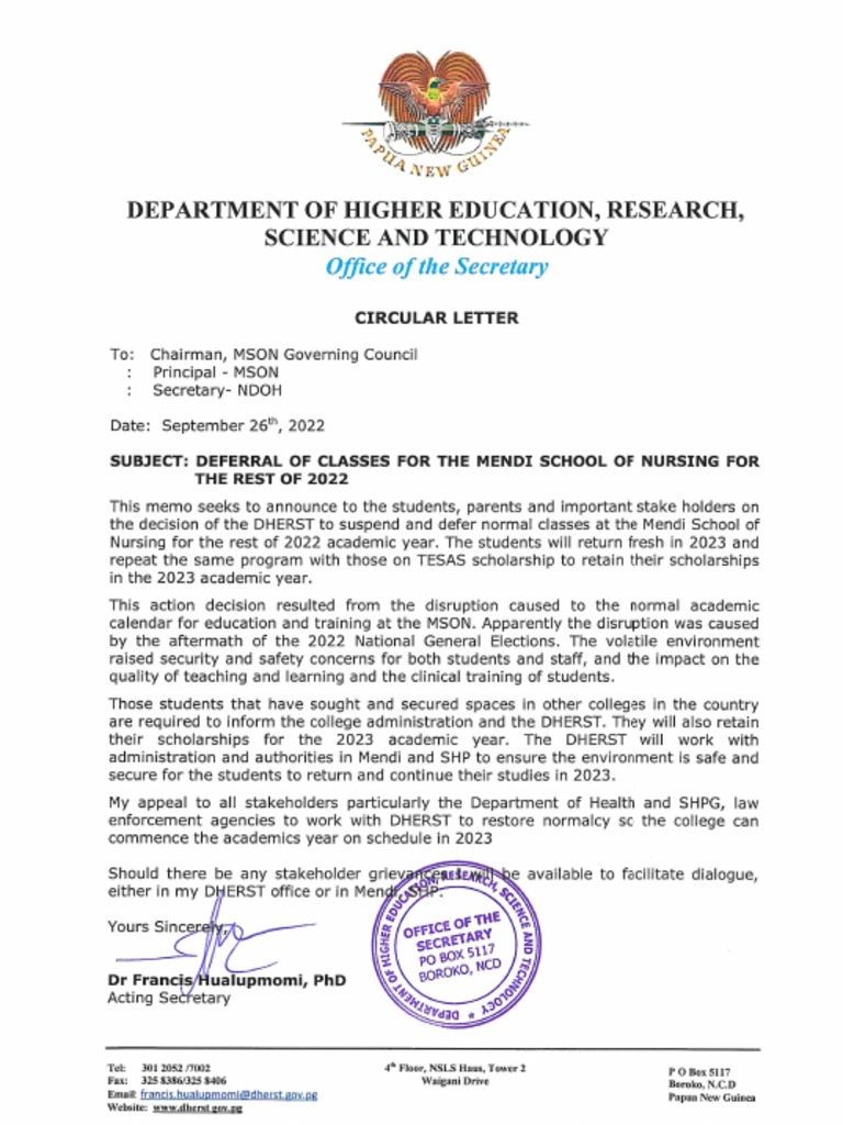 Circular Letter MSON | PDF