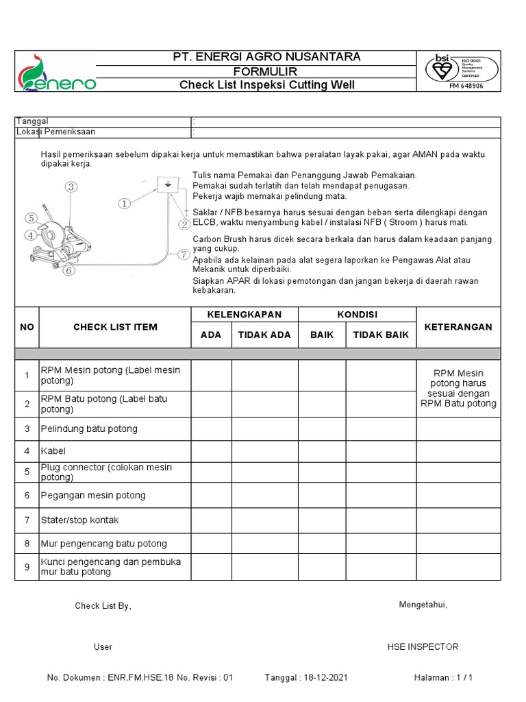 PEMERIKSAAN ALAT POTONG | PDF