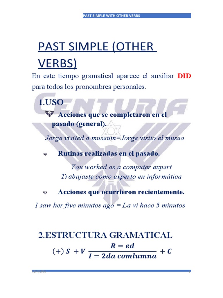 Past Simple Other Verbs | PDF | Sintaxis | Lingüística