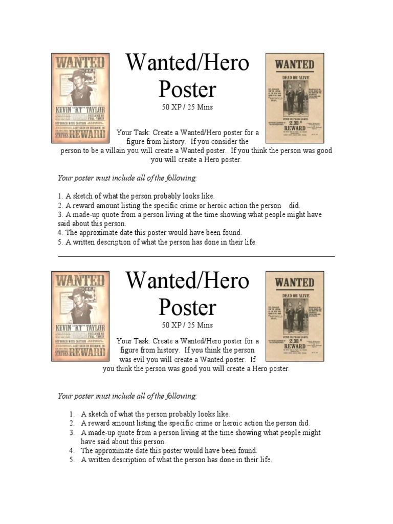 Wanted Poster 2.0 | PDF