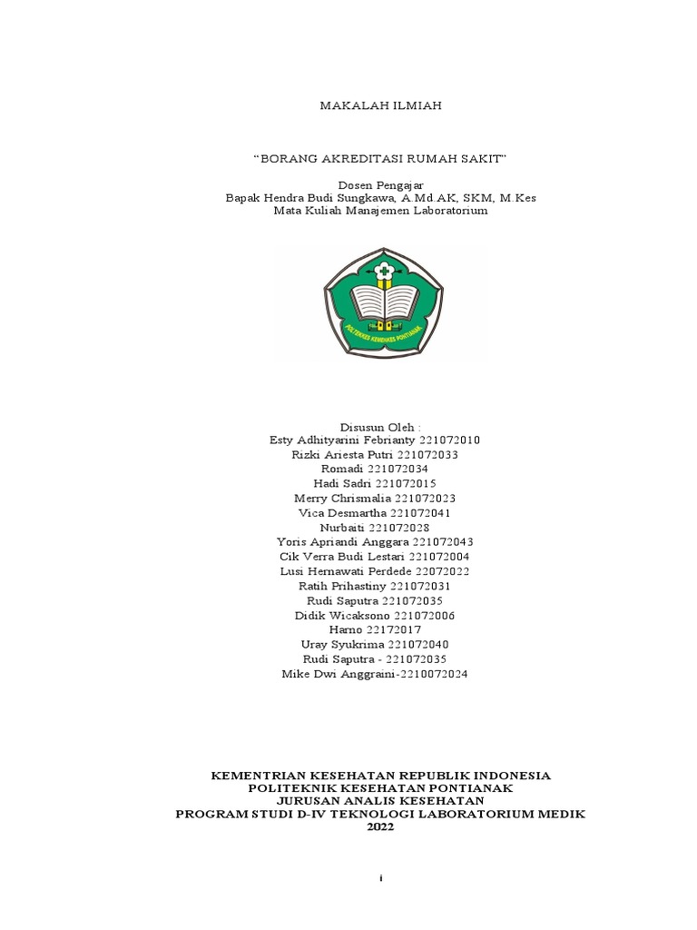 Tugas Manlab Borang Akreditasi | PDF