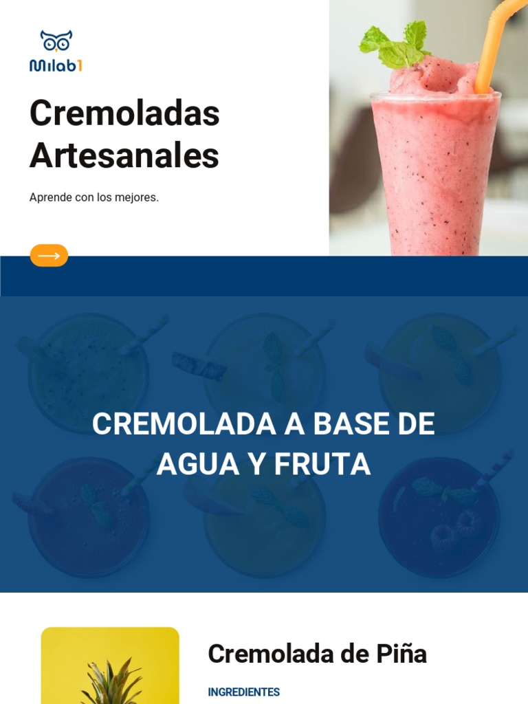Cremoladas Artesanales | PDF | Agua | Mango