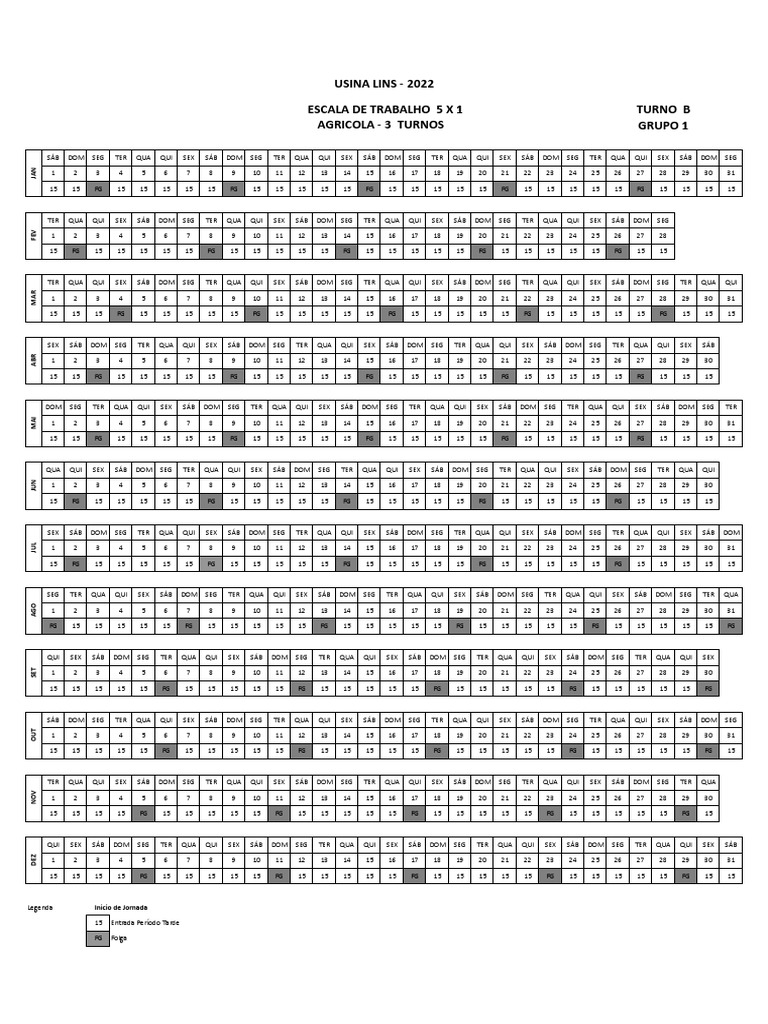 b1 Escala 5x1 Ul 2022 Agrícola PDF | PDF